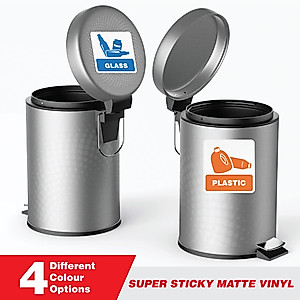 Recycling Paper Cans Plastic Glass Sticker Decal Bin Recycle Eco Friendly Trash