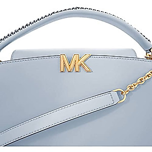 Michael Kors Karlie Medium Leather Satchel Bag - Pale Blue