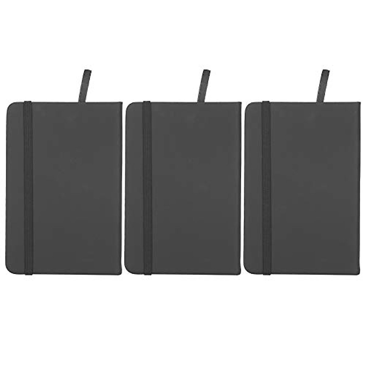 Qinlorgo Notepad, Artificial PU Leather Eye Protection Notebook with Ribbon Bookmarks for Gratitude Diary for Diary for Writing for Office Notes(black)