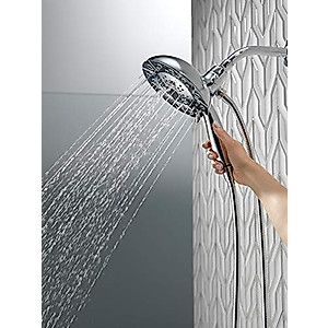 Delta Faucet 5-Spray In2ition Dual Shower Head with Handheld Spray, H2Okinetic Brushed Nickel Shower Head with Hose, Showerheads, Handheld Shower Heads, Magnetic Docking, Stainless 58480-SS25-PK