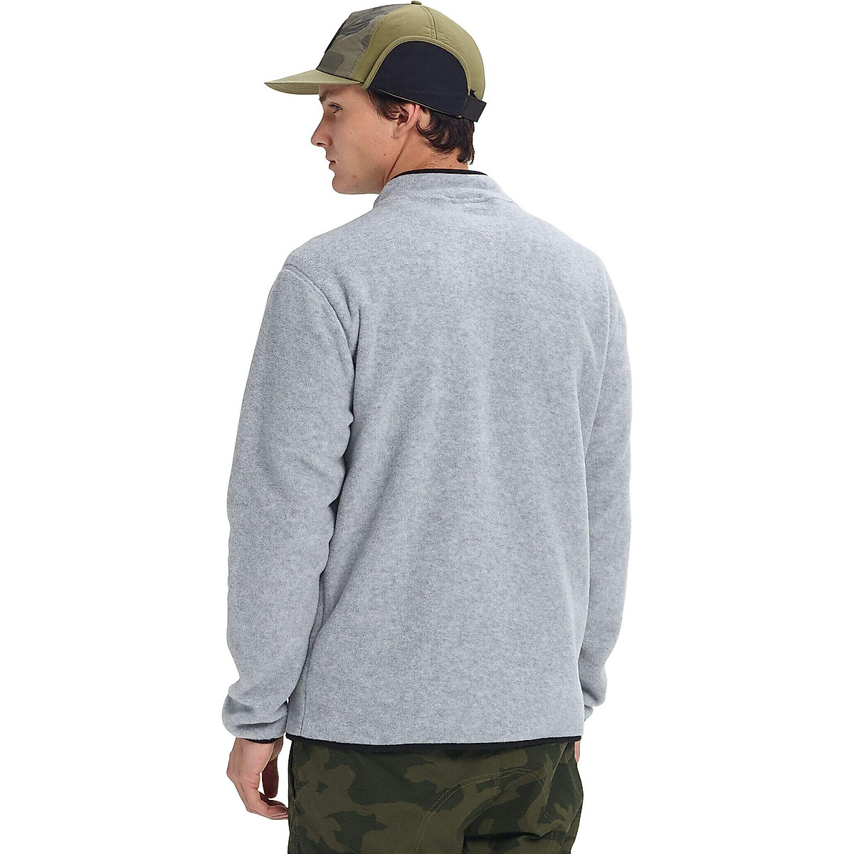 Burton Men's Hearth Full-Zip, Gray Heather / True Black, Medium