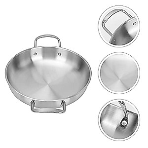 Zerodeko Korean Ramen Noodle Pot Korea Cooking Instant Noodles Pots with Handle Stainless Steel Everyday Pan Stock Pot Chef Pan Kitchen Cookware for Soup Rice Pasta Silver 26CM