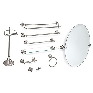 Moen Sage Collection Spot Resist Brushed Nickel 24-Inch Double-Towel Bar, Wall Mounted Bath Towel Hanger with Two Rods, DN6822BN