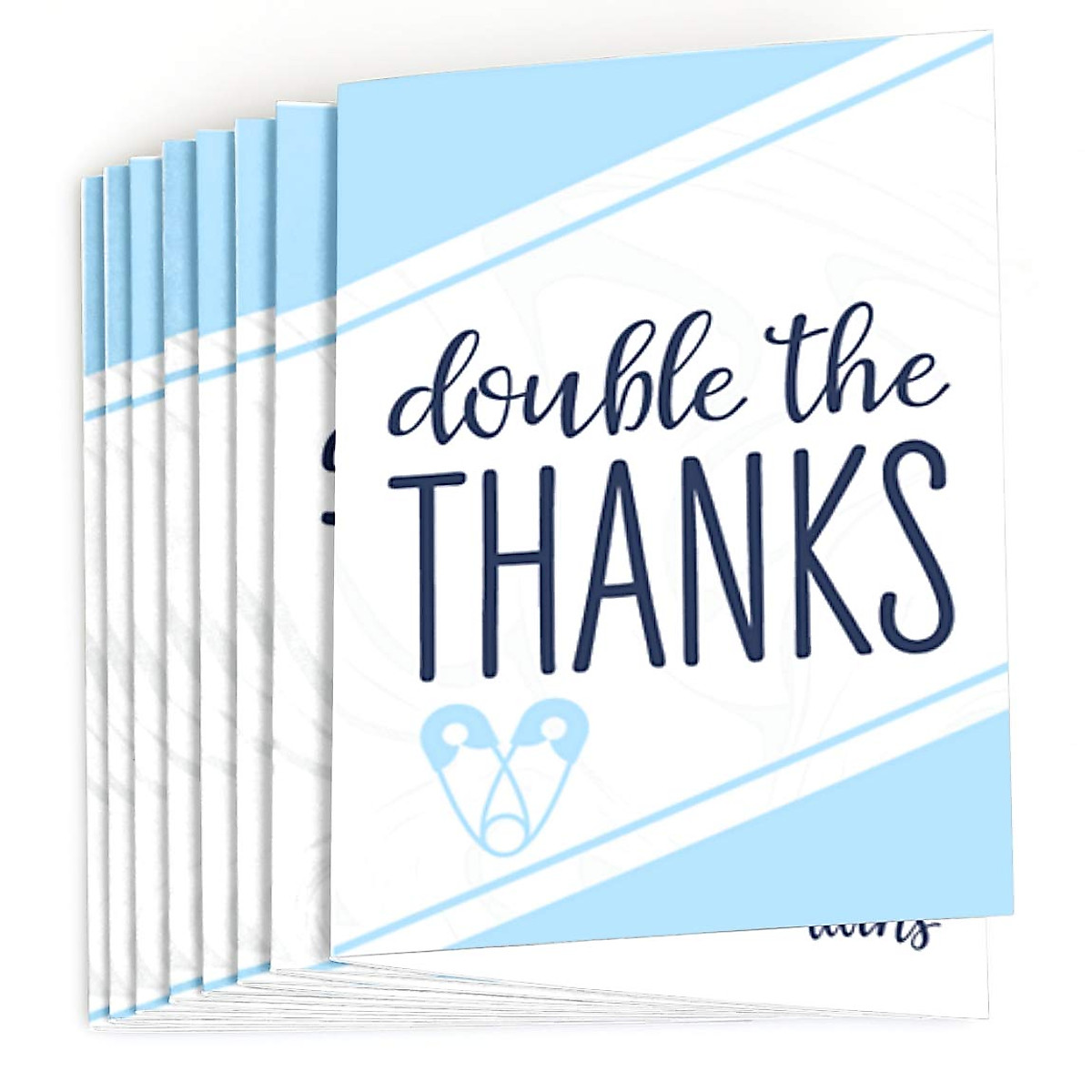 Big Dot of Happiness It’s Twin Boys - Blue Twins Baby Shower Thank You Cards (8 count)