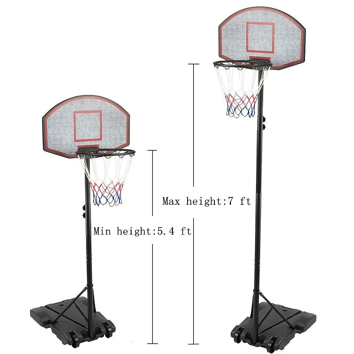 KLB Sport Height Adjustable Portable Youth Basketball Hoop