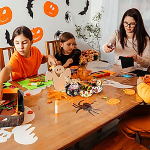 12 Pack Halloween Cookie Tins with Lids 8 oz Candle Jars for Making Candles Large Capacity Round Tinplate with Lids Cookie Containers for Storing Candies Biscuits Treat Small Gift(Halloween)