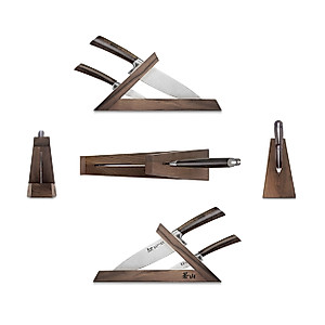 Cangshan TA Series 1021356 Swedish 14C28N Steel Forged 3-Piece TAI Knife Block Set, Walnut