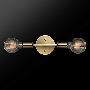 Globe Electric 51736 Alexandria 2-Light Reversable Vanity Light, Matte Brass, Gold
