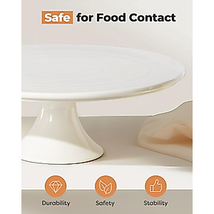 Kootek White Cake Stand, 12 x 12 Inches Porcelain Cake Plate Cake Pedestal Stand Display Dessert Stand for Party, Wedding, Birthday, Baby Shower