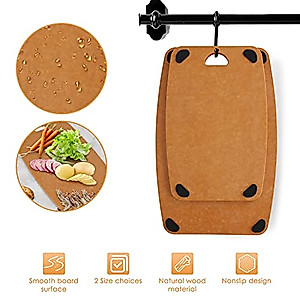 Cutting Boards for Kitchen Set of 3, Wood Cutting Boards with Holder, Non Slip Chopping Boards - Medium & Large Bamboo Cutting Boards, Kitchen Chopping Board for Meat Cheese board
