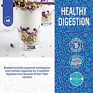 Whole Dried Blueberries, No Sugar Added, Bulk, Dehydrated, Dried Unsweetened Blueberries, All Natural, Non-GMO, 1 Pound. - 16 oz.