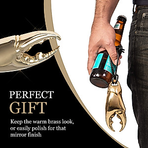 Crab Claw Beer Bottle Opener - Luxury Nautical Themed Gift for Kitchen Decoration - Gift for Wedding, Holidays, Fishermen, Beach Lovers.