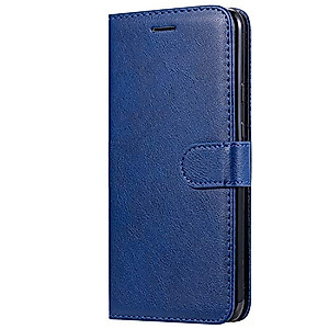 ZYZXCS Xiaomi Redmi Note 8 Wallet Phone Case, [Stand Feature] Kickstand PU Leather Flip Phone Shell, ID&Credit Cards Pocket Feature Shockproof Anti-Fall + Lanyard Cover for Redmi Note8 Blue