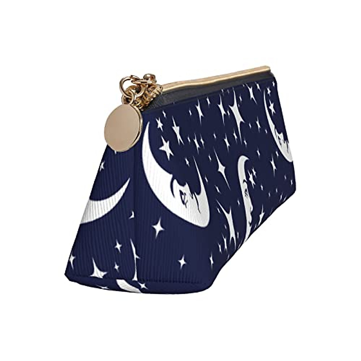 Triangle Leather Pencil Case With Zipper Moon And Star Pencil Bag Makeup Cosmetic Pouch For Girls Boys School Work Office