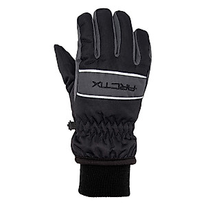 Arctix Kids Whiteout Insulated Ski Gloves, Black, X-Large