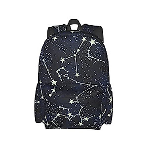 Glow in the dark constellations Adult Leisure Backpack Student Backpack Laptop Backpack For women men School Shoulder Bag Bookbag for Travel Daypack halloween decor