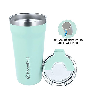 HomeRod 18 oz Stainless Steel Travel Insulated Tumbler Cup for Hot and Cold Drinks, Coffee Mug with Lid (Aqua Teal)