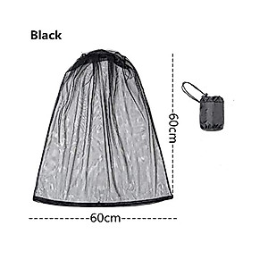 Mosquito Net Mosquito Insect Head Face Protect Watshi Mosquito Mesh Net Leg Mosquito Pants and Head Net for Protection Outdoor Fishing Hiking Camping（2pcs） (Black)