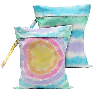 zcyxuuw 2 Pcs Wet Bag, Wet Dry Bag, Wet Bag for Swimsuit, Travel, Beach, Pool, Diapers, Dirty Yoga Gym Clothes, Toiletries, Makeup Bag, Eucalyptus Palm Leaves Print Tropical Plant Birthday Gift.