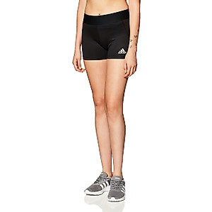 adidas Women's Alphaskin Volleyball 4-Inch Short Tights Black/White XL3