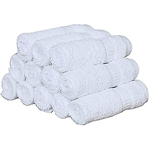 GOLD TEXTILES 120 Pack Premium White Hand Towels 16x30 inches - 100% Ring Spun Cotton Luxury Soft Absorbent & Quick Dry, Large Bathroom Hand Towel Perfect for Hotel, Salon,Gym & Spa (120 White)
