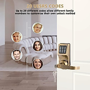 GOODUM Door Locks with Handle, keyless Door Locks, biometric Locks, Numerical keypad Door Locks, keypad Locks with Handle