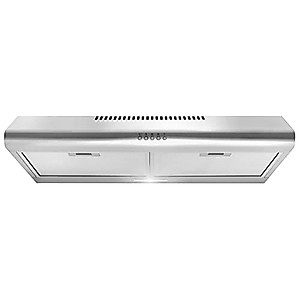 COSMO COS-5MU30 30 in. Under Cabinet Range Hood Ductless Convertible Duct, Slim Kitchen Stove Vent with, 3 Speed Exhaust Fan, Reusable Filter and LED Lights in Stainless Steel, 30 inch