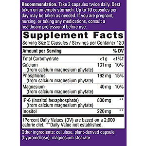 Nature's Way Cell Forté IP-6 & Inositol Supplement, Gluten-Free, Vegan, 240 Capsules
