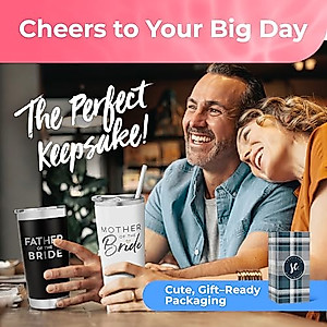 SassyCups Father of the Bride Stainless Steel Vacuum Insulated Tumbler Cup with Lid and Straw - Gift for Dad, Bride, Bridal Shower, Wedding, Engagement Party - Travel Tumbler Bride's Dad Gift -