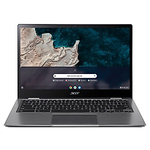 acer Chromebook Spin 2-in-1 13.3"" FHD IPS Touch Laptop | Qualcomm Snapdragon 7c | Qualcomm Adreno 618 GPU | 4GB RAM | 64GB SSD | Backlit Keyboard | Chrome OS | Bundle with Stylus Pen, Grey