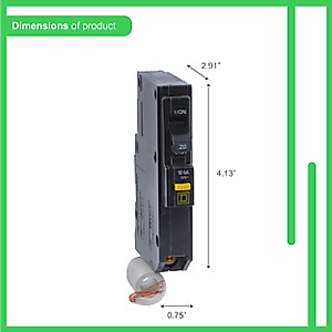 Square D - QO120GFICP QO Qwik-Gard 20 Amp Single-Pole GFCI Circuit Breaker