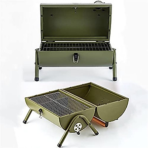 TAMYID Charcoal Grills, BBQ Portable Outdoor Barbecue Home Kitchen BBQ Accessories Barbecue Grill Outdoor Travel Barbecue Tools Outdoor Barbecue (Color : Green)