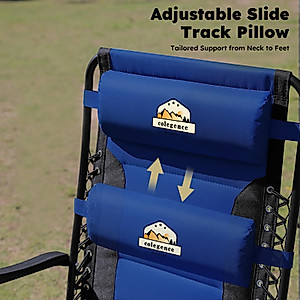 Colegence XL Oversized Zero Gravity Chair, Fully Padded Adjustable Anti Gravity Reclining Lounge Chairs with Cup Holder Folding Recliner for Beach,Camping,Lawn,Patio,Outdoor, Support 300 LBS（Blue）