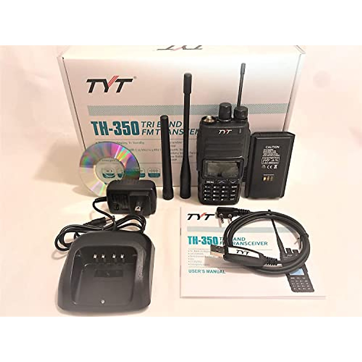 TYT TH-350 Tri-Band Radio 2 Meter, 1.25 Meter (220MHz), 70cm (440 MHz) Analog Radio with Tri-Band Antenna Ship from US only