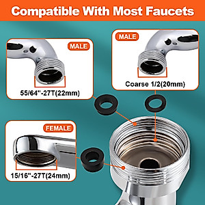 Spurtar 1440° Faucet Extender for Bathroom Sink, 2 Water Outlet Modes 1080° Rotatable Faucet Aerator + 360° Swivel Faucet Attachment Kitchen Faucet Extension, Tap Adjustment for Face Washing