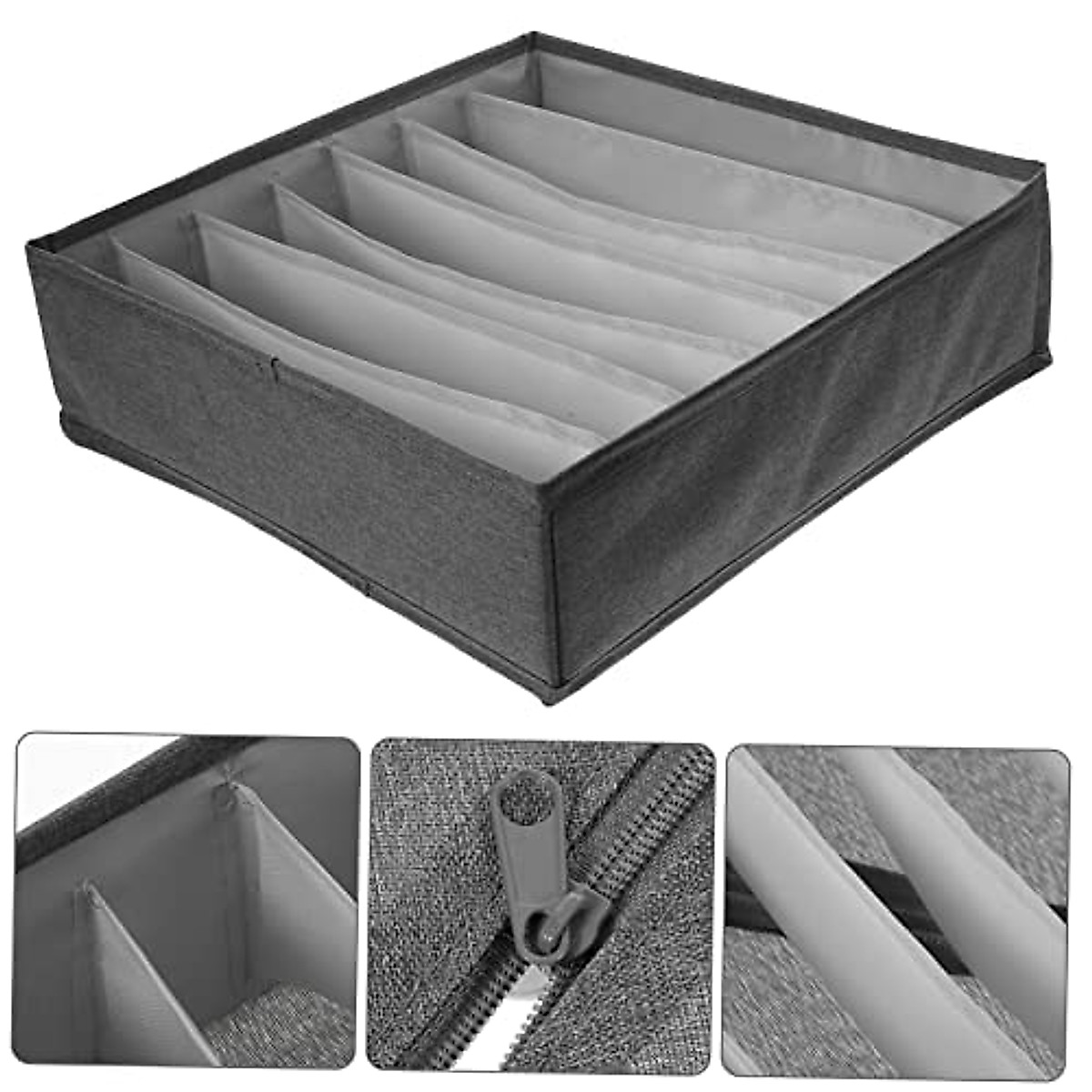 Cabilock Fabric Sock Box Hanging Drawers for Closet Grey Socks Clothes Dividers Drawer Organizer Clothes Underwear Box Clothing Organizer Underwear Storage Holder Bra Organizer Drawers Fold