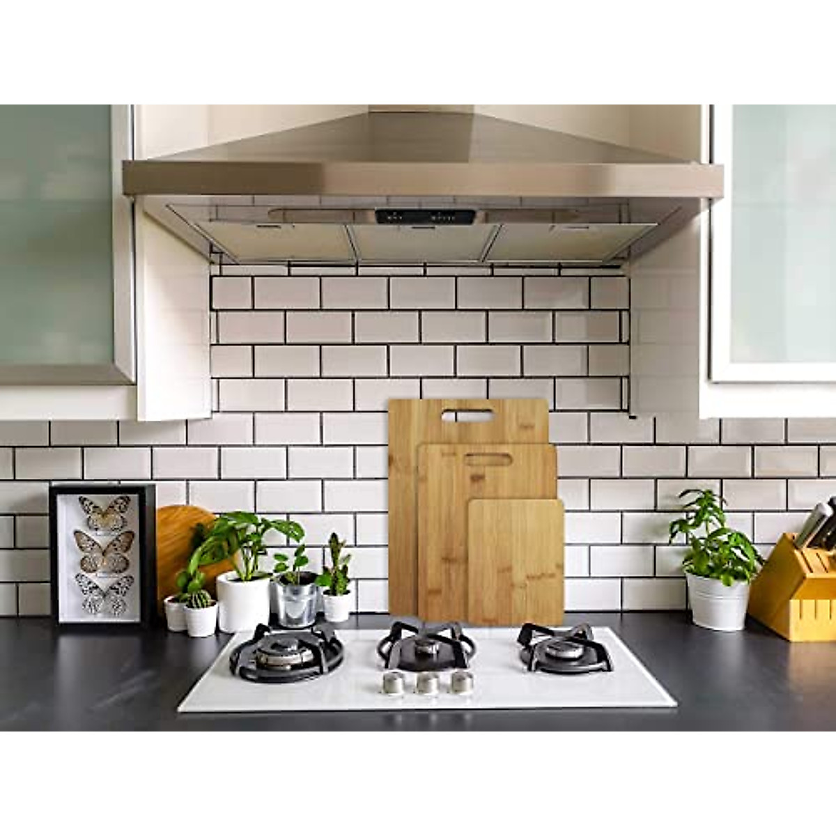 MRKT FINDS 3PK Bamboo Wood Cutting Board, Kitchen Chopping Board, Heavy Duty Serving Tray, AK427