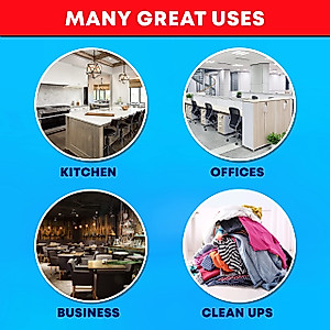 55 Gallon Clear Trash Bags, (50 Bags w/Ties) Large Clear Plastic Recycling Garbage Bags