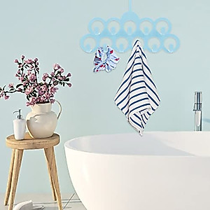 Veemoon 10 pcs Plastic Multi-Hook Socks Multi- Heavy Kitchen Hanging Drying Laundry Racks Clothes, Clothing Coats Dresses Hanger Household Bathroom Rack Pants Dormitory Portable