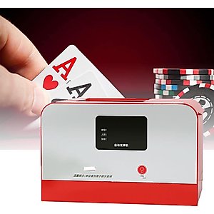 Intelligent Card Dealer Machine, 360°Rotating Fully Automatic Card Dealer Robot Poker Machine, Maximum Deal 2 Decks, Playing Card Shuffler for 2-8 People Game, No Shuffle Function