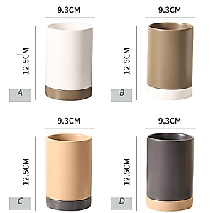 Dxcaicc Utensil Holder,Large Ceramic Stable Utensil Caddy,Drainer Ceramic Cooking Utensil Holder,Ceramic Kitchen Utensil Holder for Countertop,Cooking Utensils Holder for Kitchen,Yellow