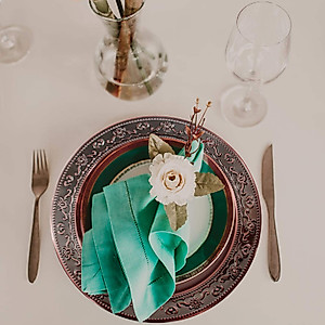 Brightalk 13-Inch Stainless Steel Charger Plates, 6Pcs Dinner Plate Chargers Round Server Ware, Copper