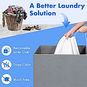 Laundry Basket Laundry Hamper With Lid, Clothes Hampers for Laundry, Collapsible Laundry Baskets with Lid, Dirty Clothes Hamper For Bedroom, Tall Laundry Basket Organizer, Large Laundry Basket Bag Bin