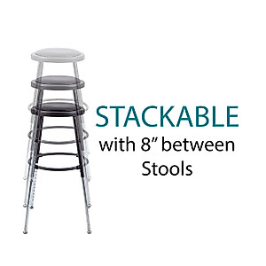 Stand Up Desk Store Stackable Adjustable-Height Classroom Office Workstation Stool (Black)