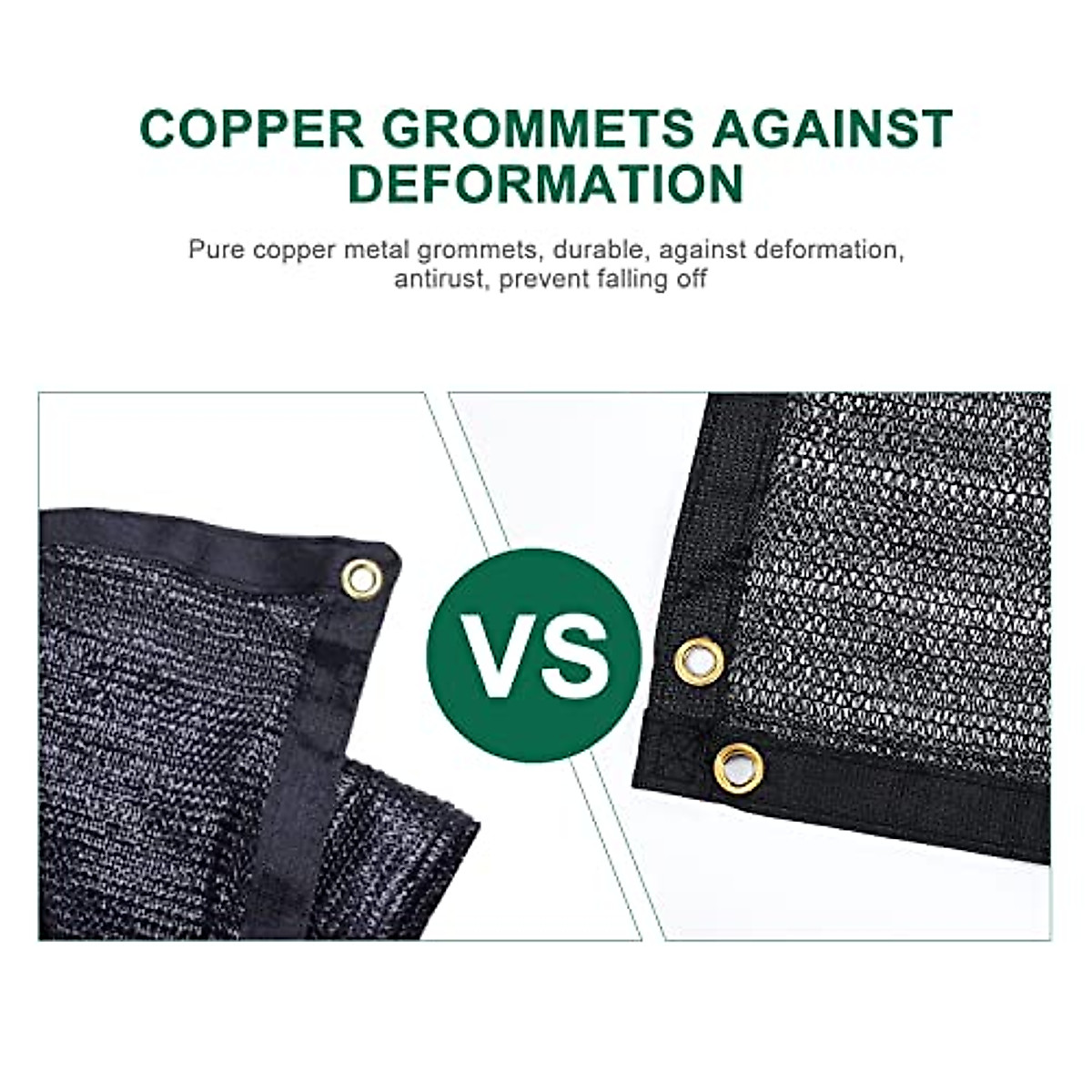 Kesfitt Garden 70% Shade Cloth, Resistant Sun Shade Net 6.5x10FT Mesh Tarp with HDPE Material and Reinforced Grommets Shade Trap for Greenhouse, Plant, Pergola, and Backyard Patio Sunshade