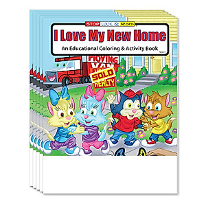 ZOCO - My New Home - Kids Coloring Books (25 Bulk Pack, Without Crayons) - Moving is Fun, Real Estate Agent Supplies, Realtor Gifts for Kids - Games, Puzzles, Activities