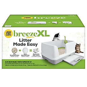 Purina Tidy Cats Non Clumping Litter System, Breeze XL All-in-One Odor Control & Easy Clean Multi Cat Box - 18 lb. Box