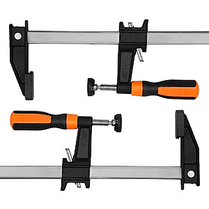 WEN 10236F2 Quick-Adjust 36-Inch Steel Bar Clamps with 2.5-Inch Throat and Micro-Adjustment Handle, Two Pack & Can-Do Clamp