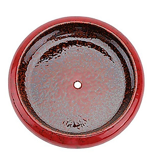 HANABASS 1pc Plant Corinthian Holder Vase Indoor Ceramic Flowerpot Red Orchid Bonsai Table Bowl Hole Outdoor Windows Container Potsin Bowl- Coffee Planters Office Green Home