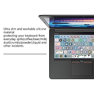 WYGCH Silicone Keyboard Cover for Lenovo IdeaPad ThinkPad E430,E430C,E435,E330,E335,E445,E435,S430,L330,T430U Protector Skin-Bohemian Style
